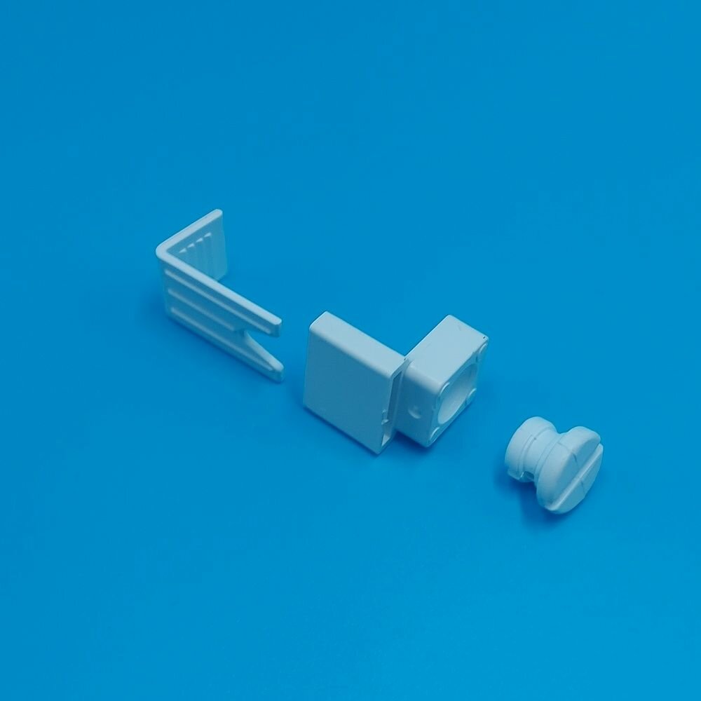 Кронштейн нижний регулируемый ПВХ белый под винт - 6 штук для фиксации лески без сверления в рулонных шторах