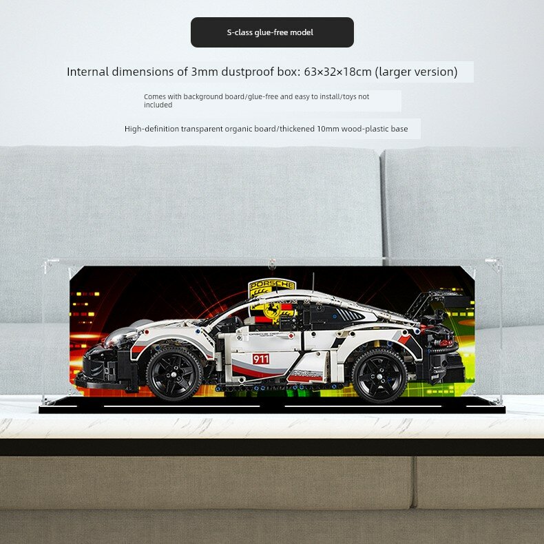 Акриловый дисплей 42096, подходящий для модели Lego Porsche 911RSR, ящик для хранения, пылезащитная крышка коробки,