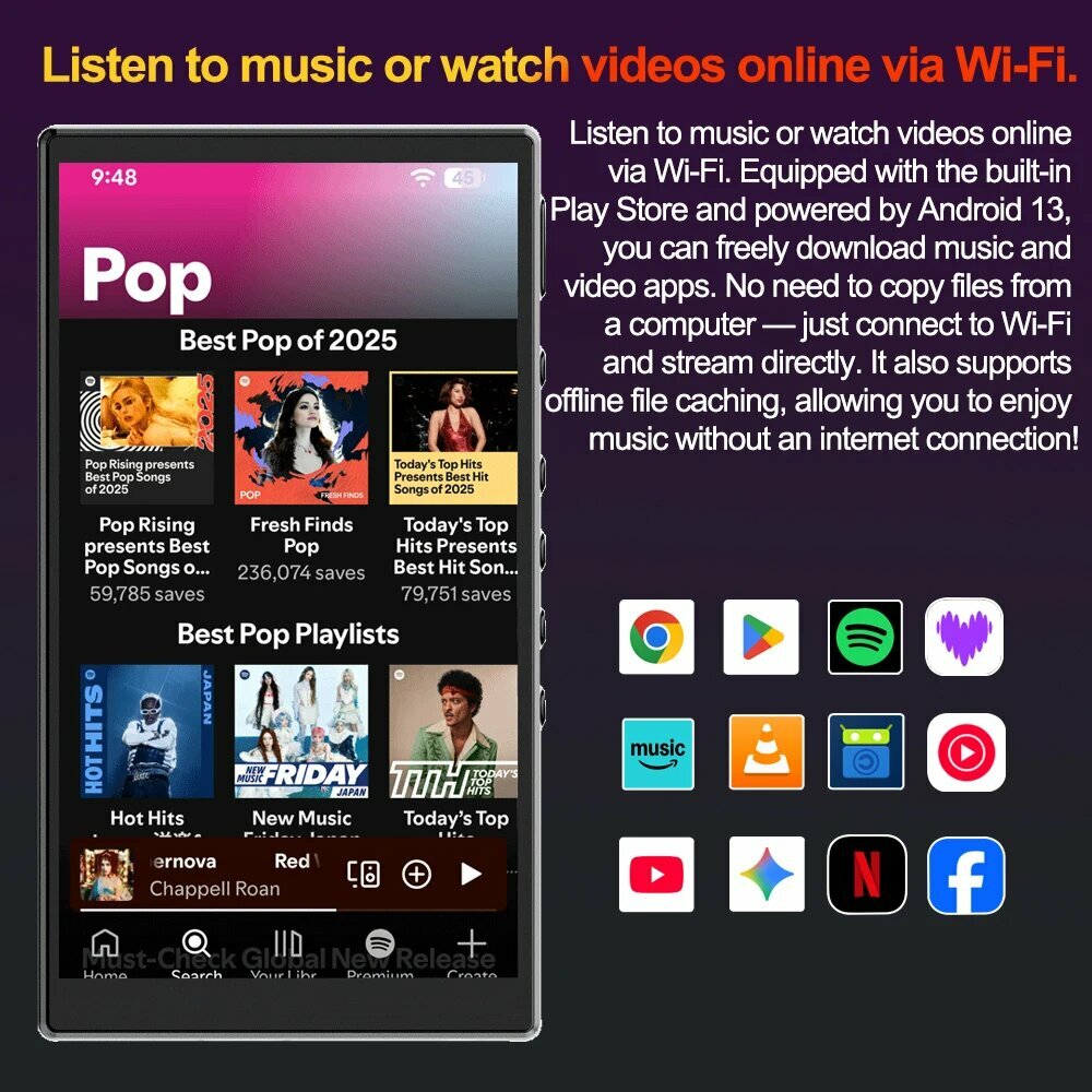 Famue MP3-плеер Android 13 — фото 1