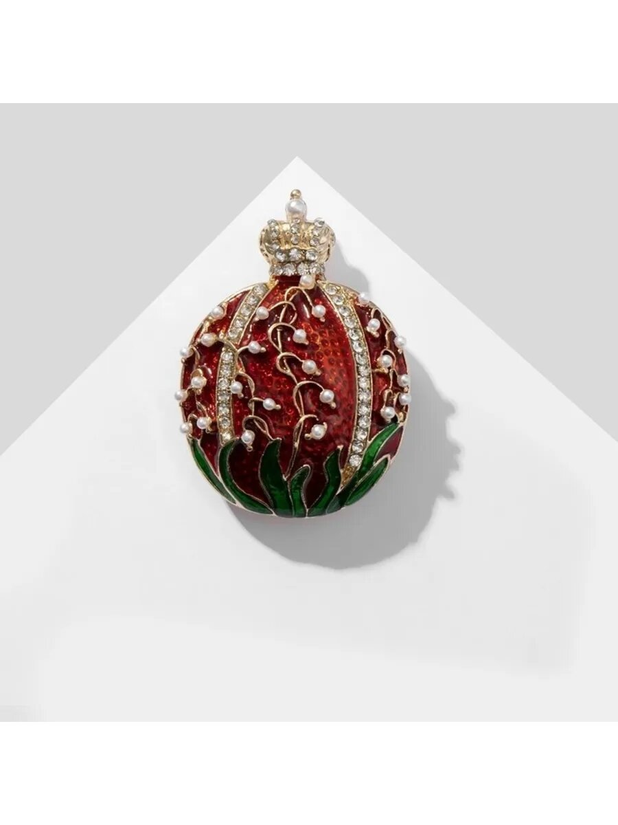 Брошь, пластик, стразы