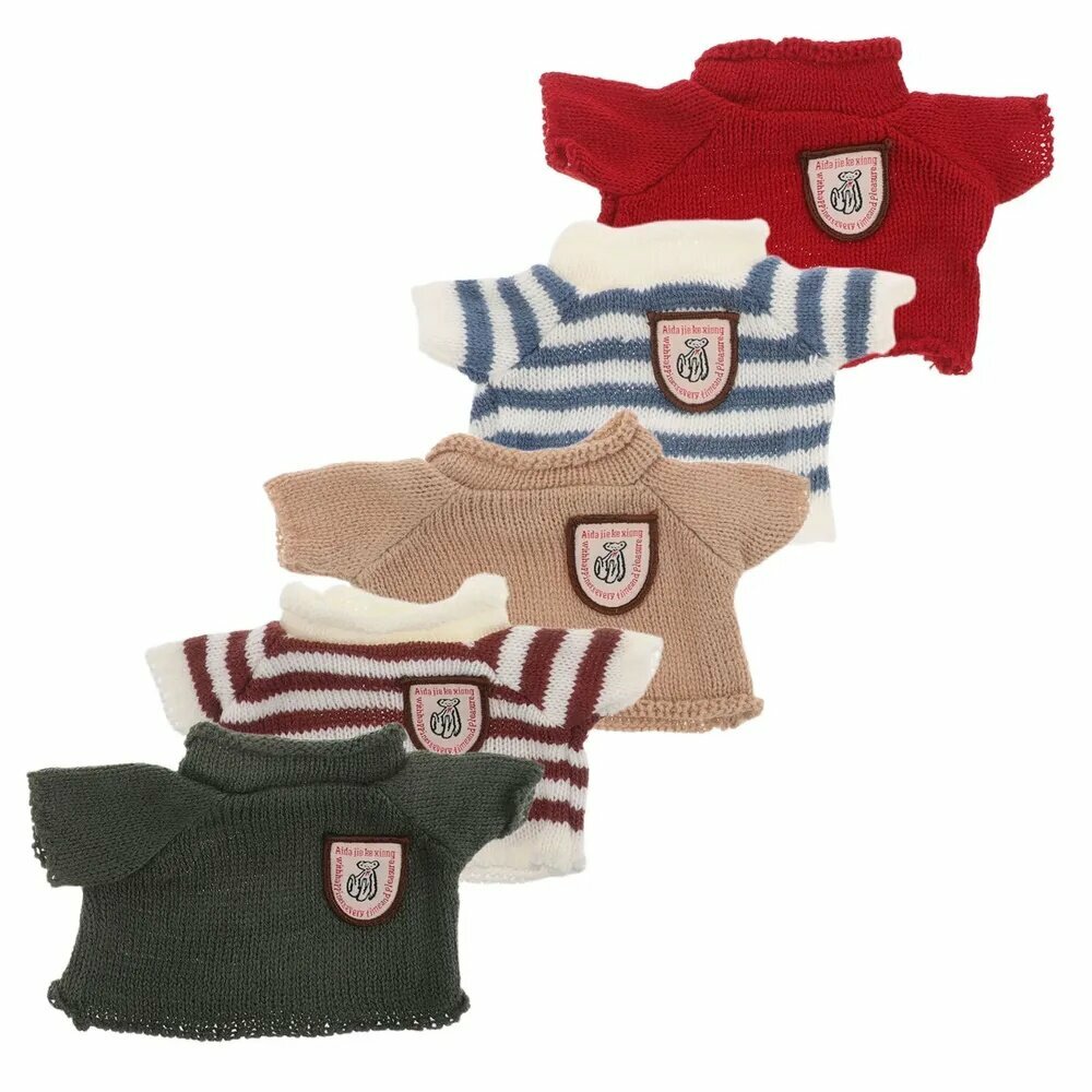 Вязаные свитера для плюшевых игрушек и кукол, набор из 5 штук