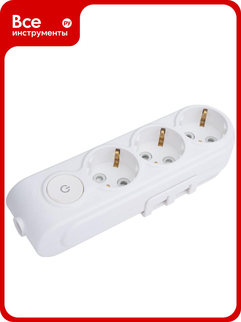 Колодка удлинителя Makel 3-м с заземлением защитные шторки с выключателем N3310000