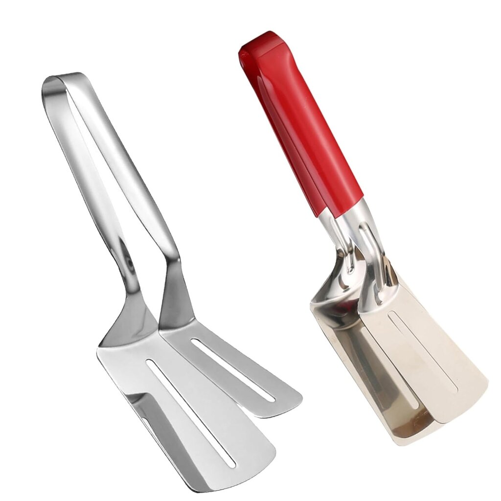 Лопатка для стейка из нержавеющей стали 304-B-2 штуки 1 зажим для стейка 1 красный резиновый зажим для стейка