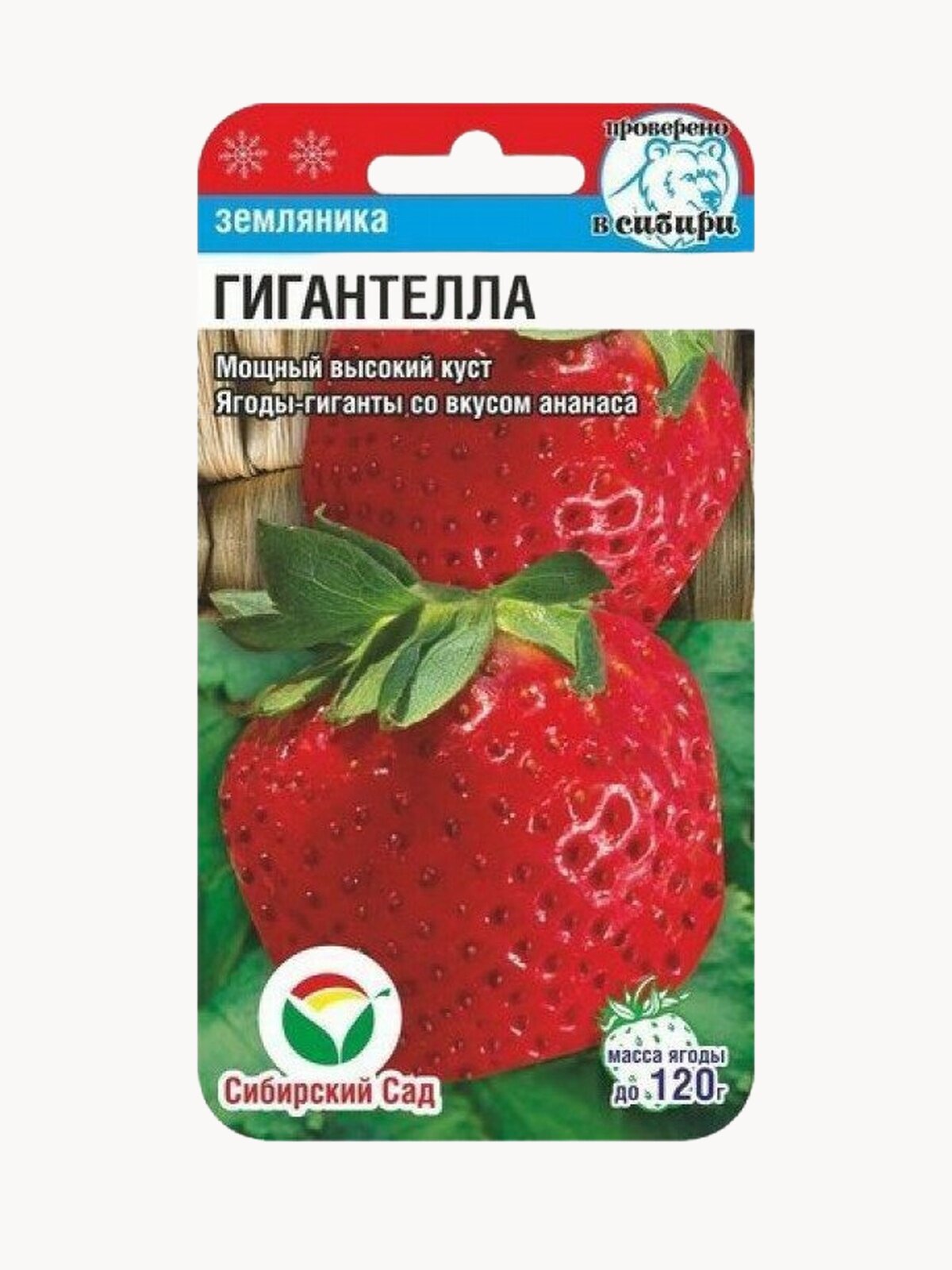 Семена земляники Сибирский Сад "Гигантелла", 10 шт семян, крупные ягоды