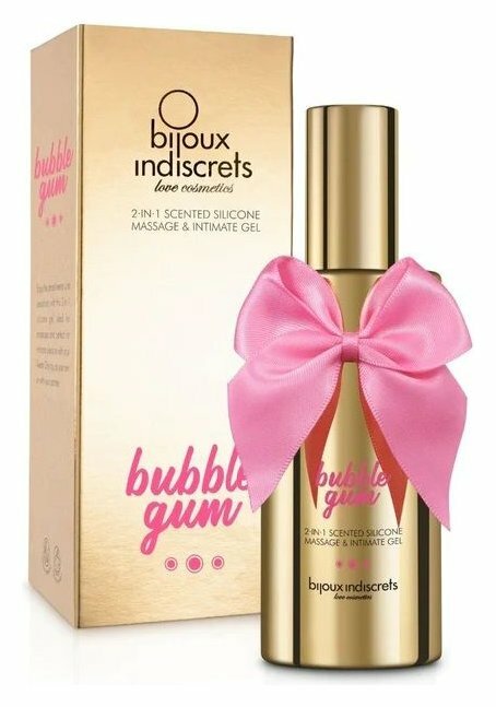 Гель с ароматом жвачки Bubblegum 2-in-1 Scented Silicone Massage And Intimate Gel 100 мл Bijoux Indiscrets