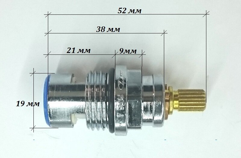Кран-букса 1/2 180гр, 18 шлиц 20мм керамическая для смесителя Zuccetti, 2015A