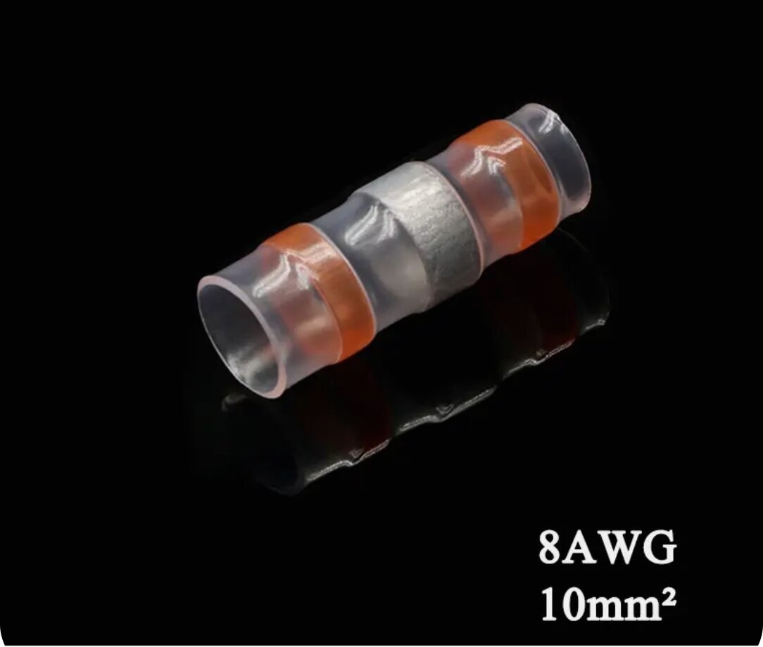 Термоусадочная трубка с клеем 10 мм, 20шт, оранжевая, Китай, 30мм, коэффициент 3 к 1