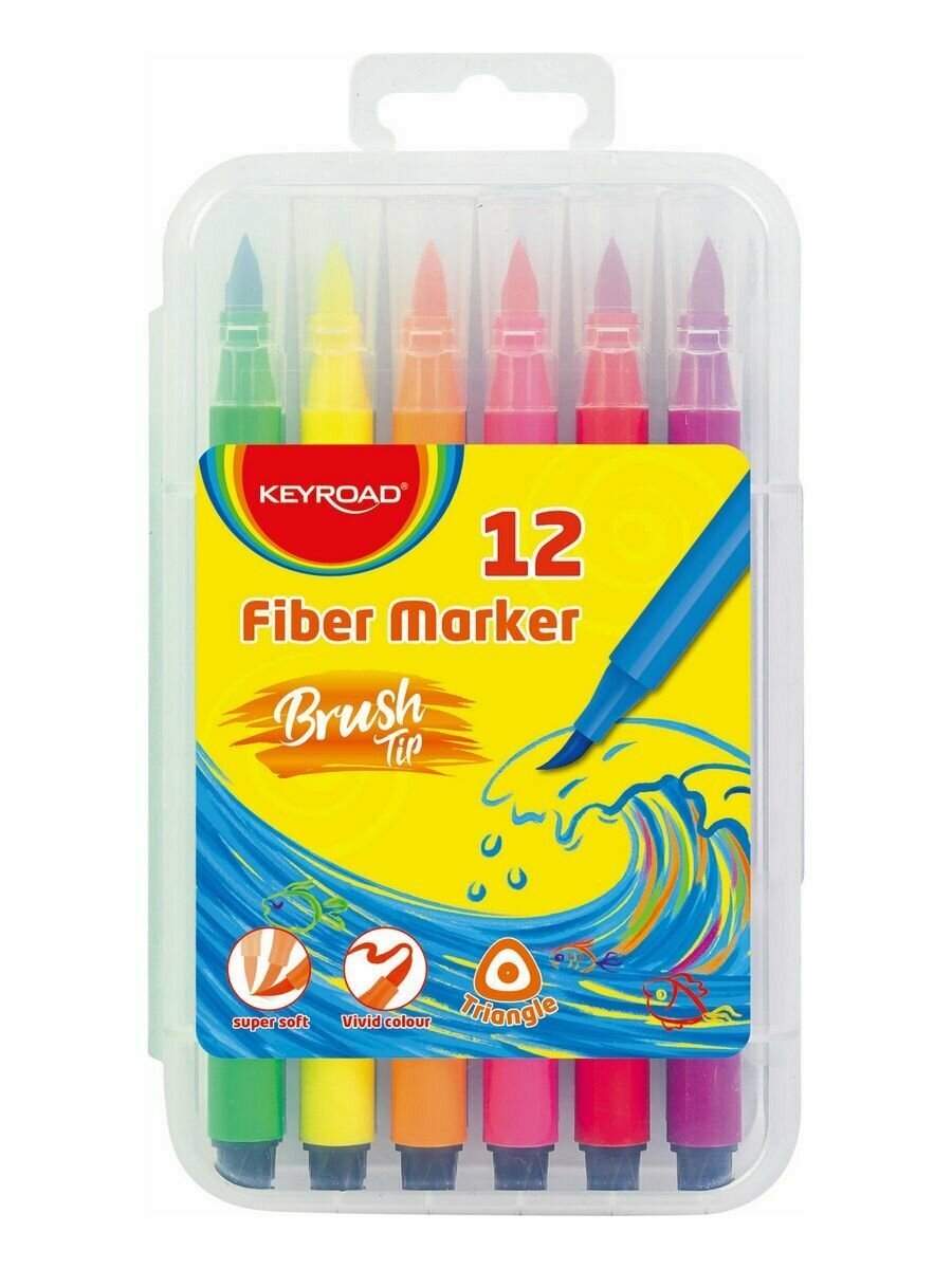 Фломастеры кисти Brushmarker 12 цветов для рисования