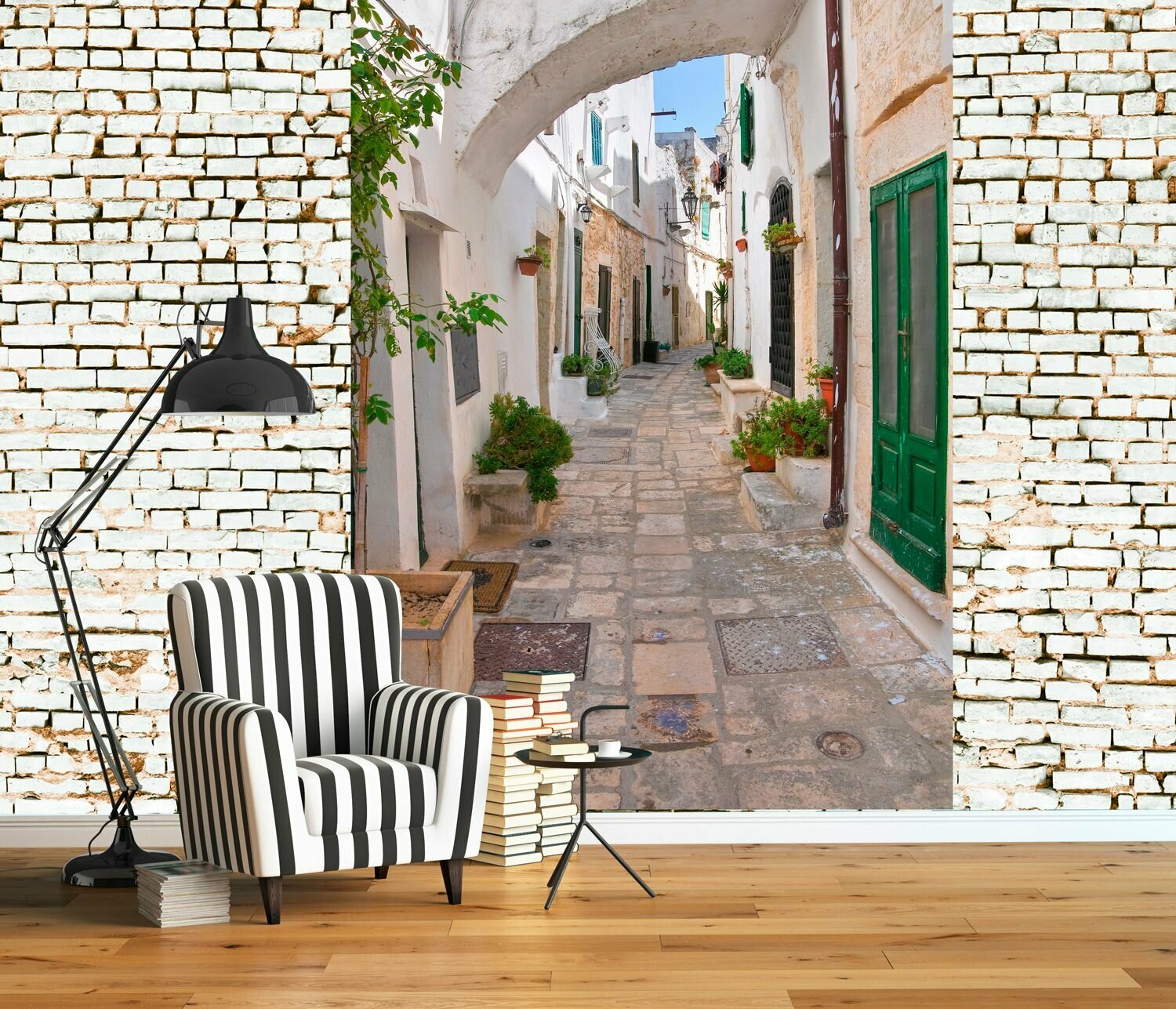 Фотообои на стену флизелиновые 3d HARMONY Узкая улочка в Италии 200х270 см HD2-133 фото обои 3д