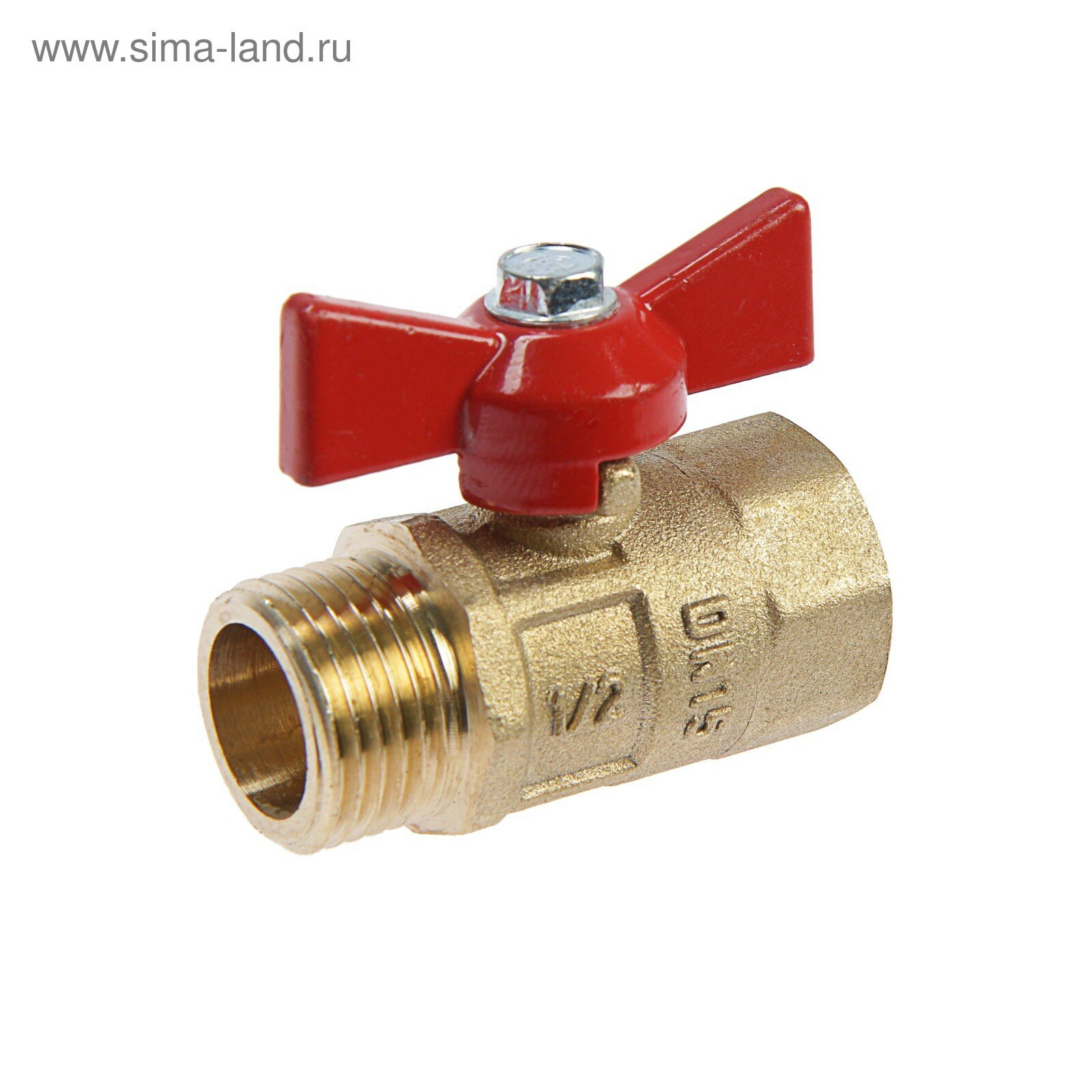 Кран шаровой «галлоп» практик DN-15 131, внутренняя/наружная резьба 1/2", «бабочка»