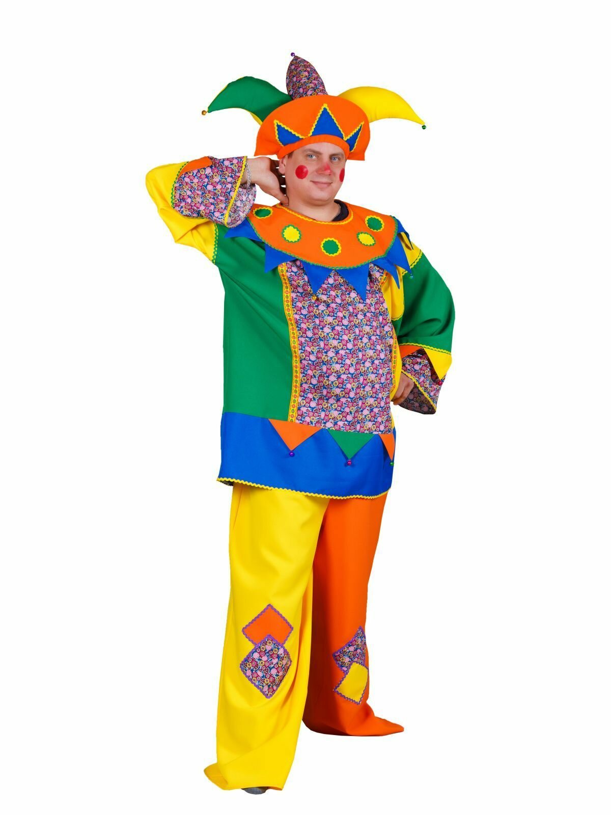 Карнавальный костюм взрослый Скоморох Петрушка