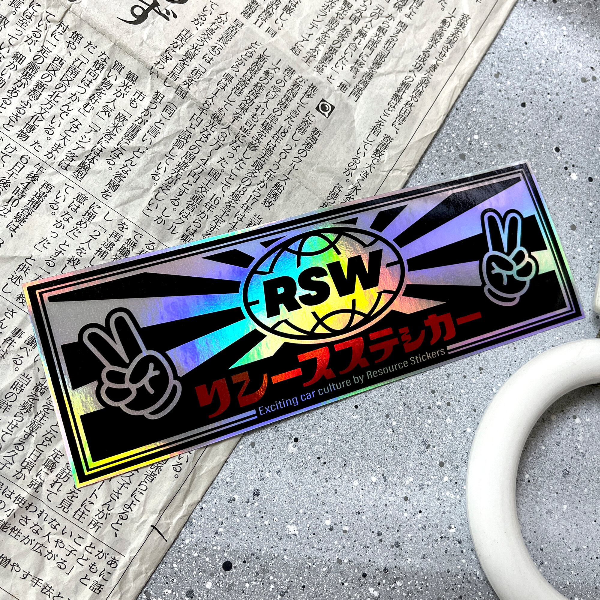 Наклейка на авто, JDM slap sticker RSW peace / Resource Stickers
