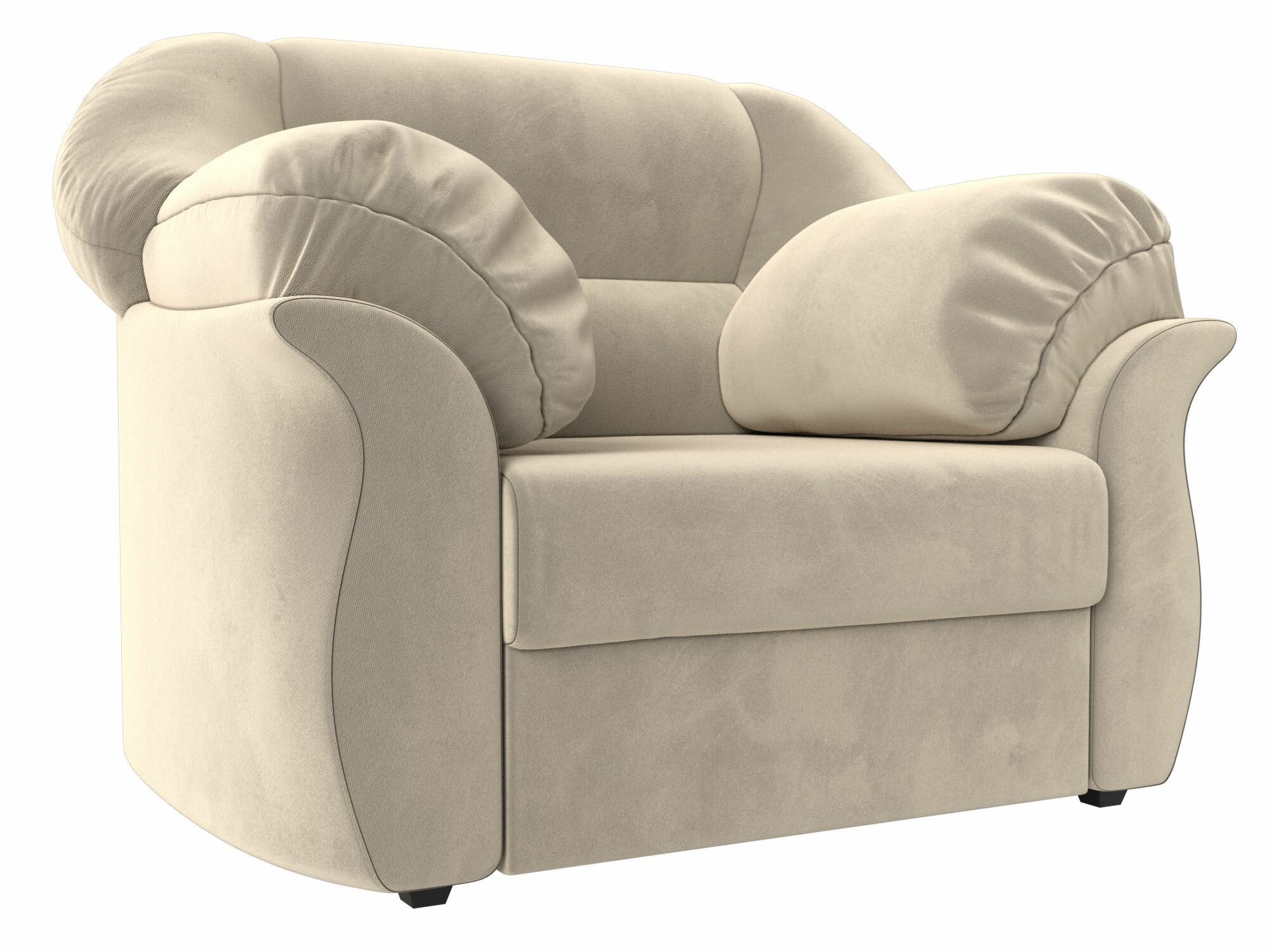 Кресло Карнелла, микровельвет, механизм нераскладной, бежевый, 112x93x93см. Хит Диванов