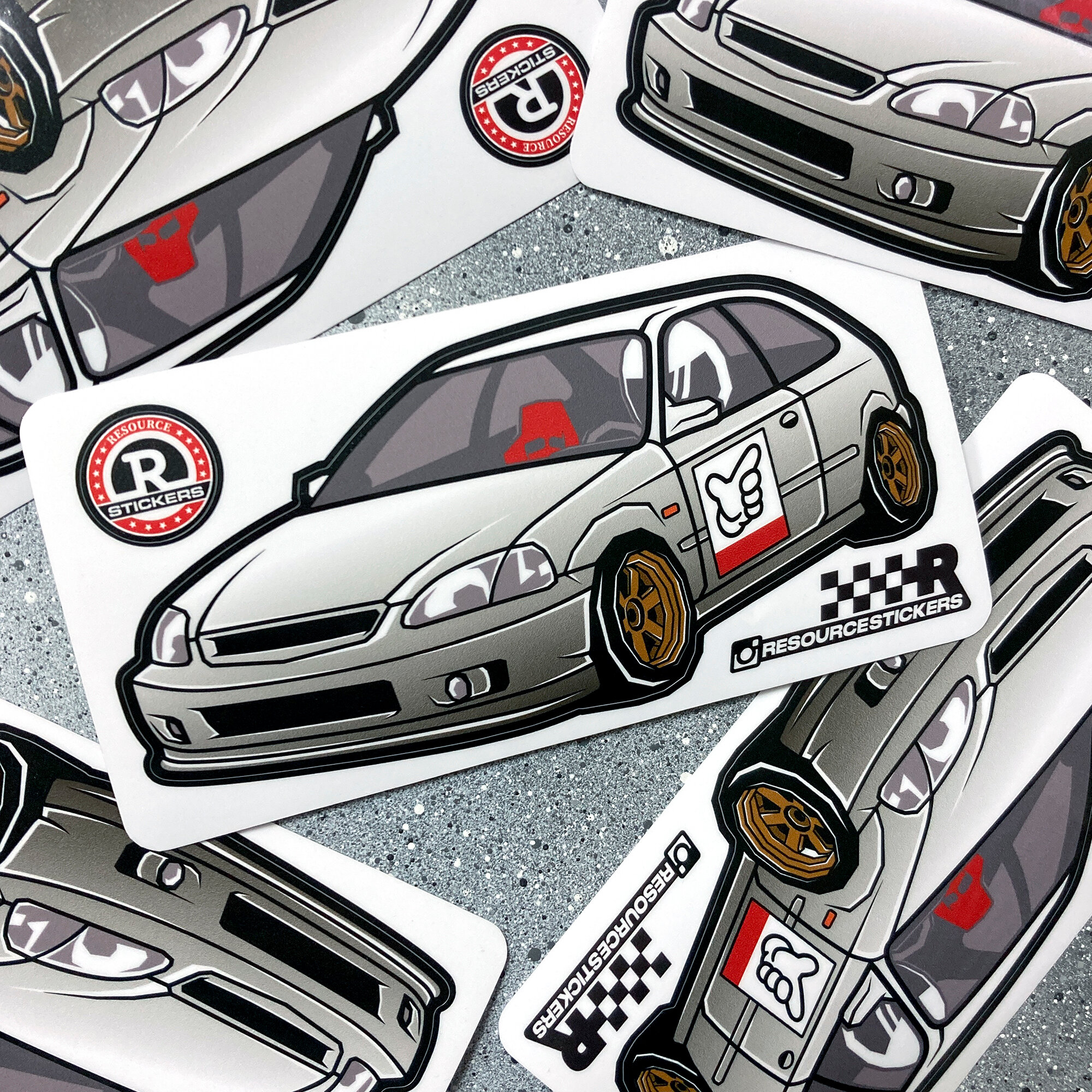 Наклейка на авто Honda Civic 6 Kanjo JDM 14.7х8 / Resource Stickers