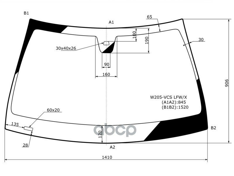 Стекло лобовое (Датчик дождя) Mercedes-Benz C-Class 13-21 XYG арт. W205-VCS LFW/X