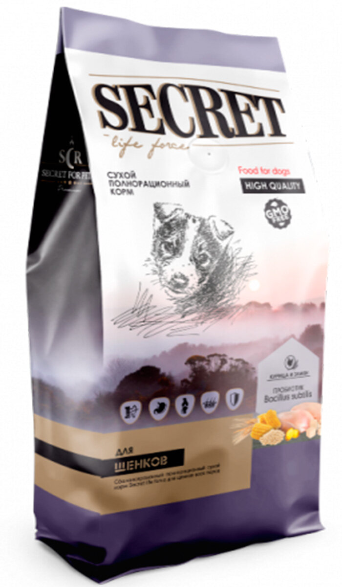 SECRET LIFE FORCE для щенков всех пород с курицей и злаками (2 кг)