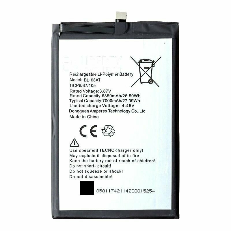 Tecno Pova 2 Pova 3 BL-68AT Аккумуляторная батарея