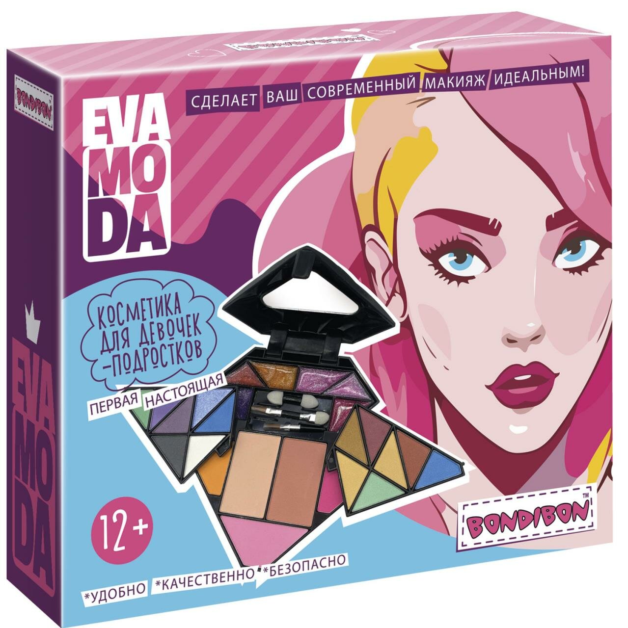 Набор косметики Bondibon "Eva Moda", с зеркалом, 14 оттенков