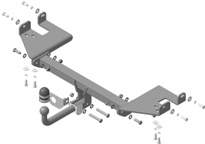 Фаркоп Motodor для KIA Sportage, Hyundai Tucson, 2004-2010 (оцинкованный шар)(паспорт и сертификат в комплекте)(без электрики) 90901-A