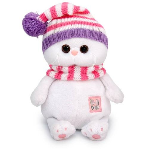 Budi Basa Мягкая Игрушка Кошечка Ли-Ли BABY в вязаном колпаке (20см, в подарочной коробке) LB-089, (