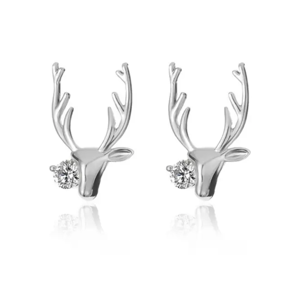 Серьги пусеты, циркон