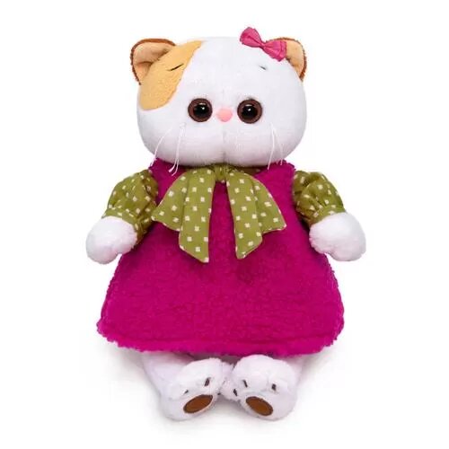 Budi Basa Мягкая Игрушка Кошечка Ли-Ли в меховом сарафане (24см, в подарочной коробке) LK24-116