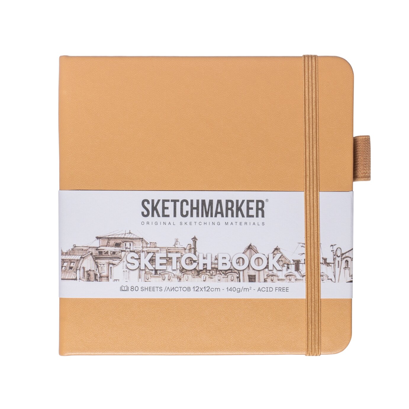Скетчбук для графики SKETCHMARKER 140г/кв. м 120х120мм 80л. капучино
