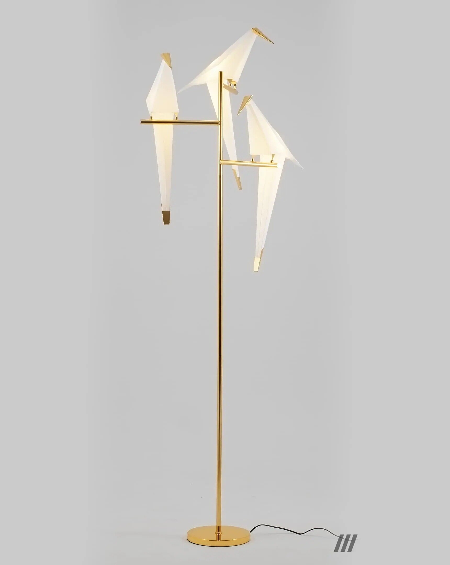 Светодиодный торшер Moderli V3075-3FL origami Birds 3*LED*6W белый/золотой