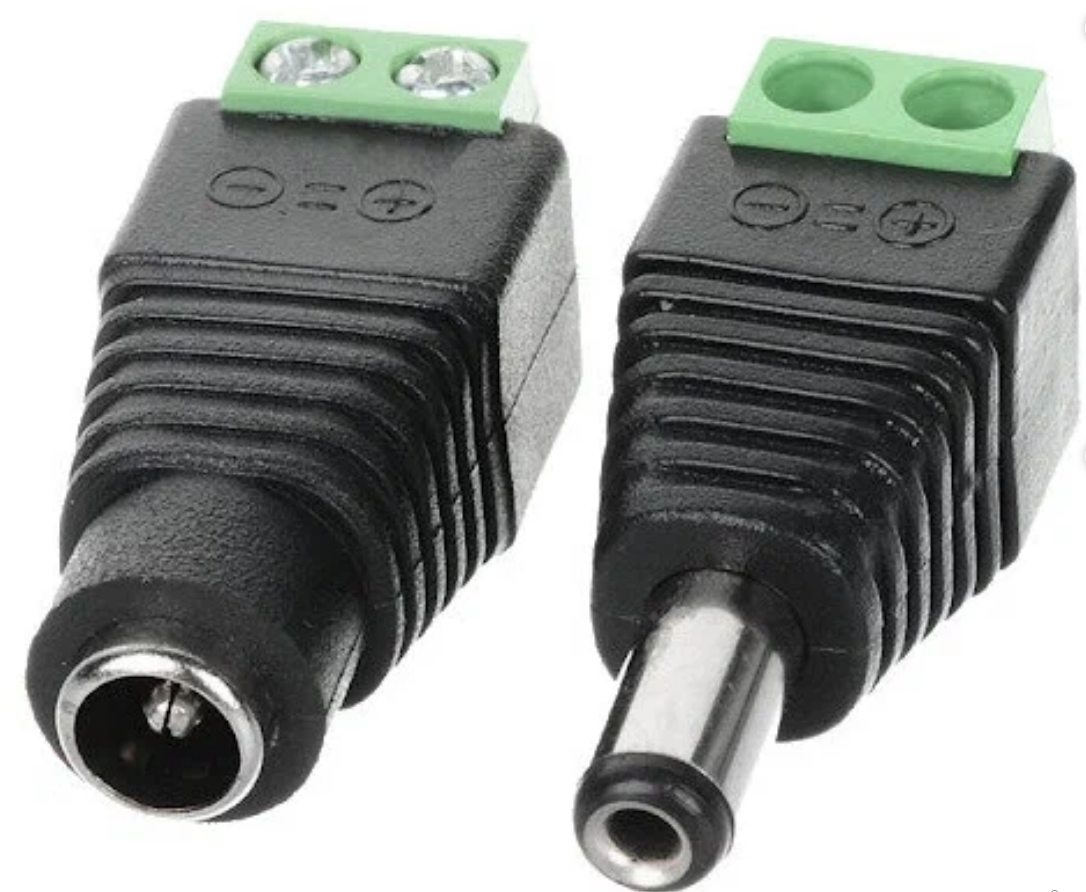 Разъем питания DC 2.1х5.5 штекер + гнездо ("папа" + "мама") - 5 комплектов