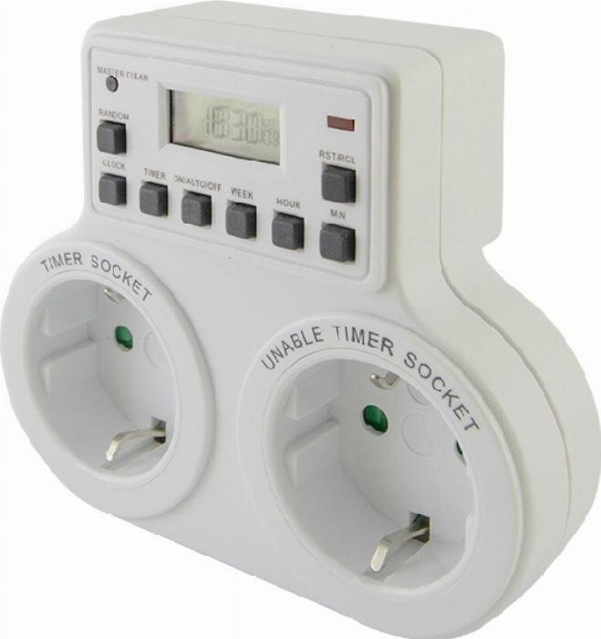 Таймер розеточный электронный TDM Electric ТРЭ белый недельный 2 розетки