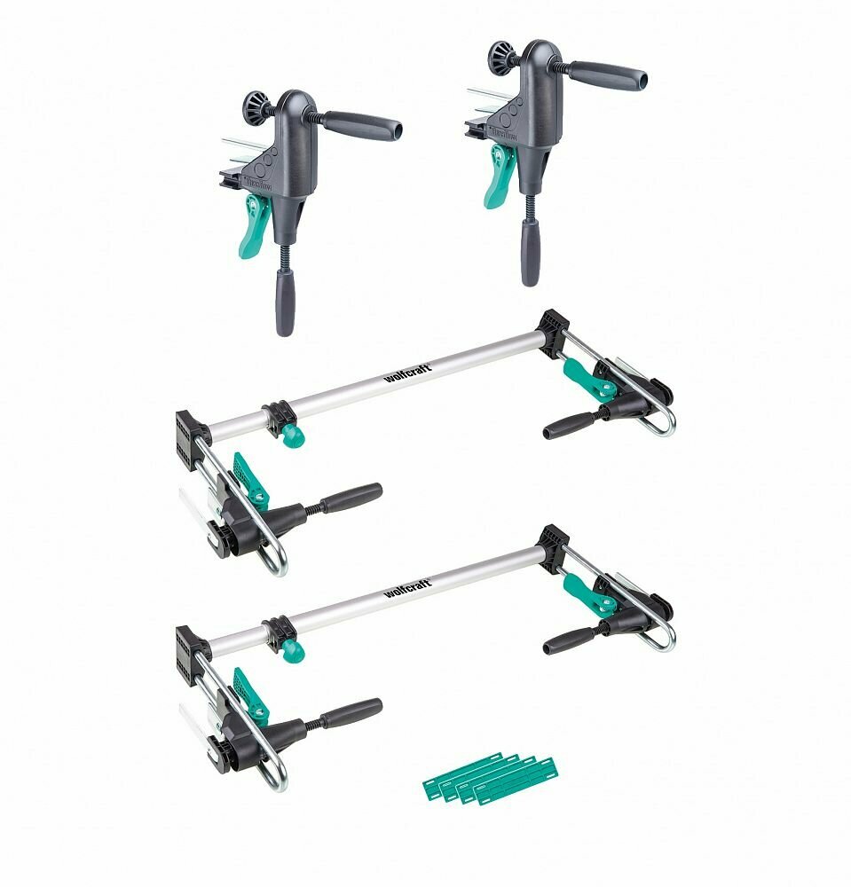 Набор для монтажа дверных коробок Wolfcraft PRO 3676000, комплект, цвет зеленый,8 предметов.