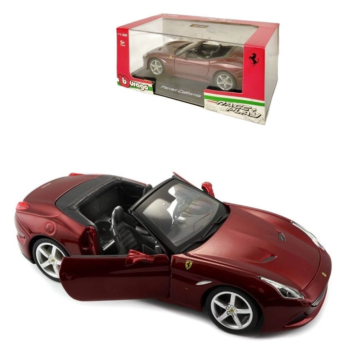 BBurago. Модель "Race Play. Ferrari California T" с открывающимися дверями, коллекционная, масштаб 1:32