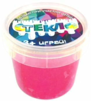 Слайм Стекло. Smaсk (90гр, розовый с шариками) (t замерзания -0°C) (в банке) (от 3 лет)