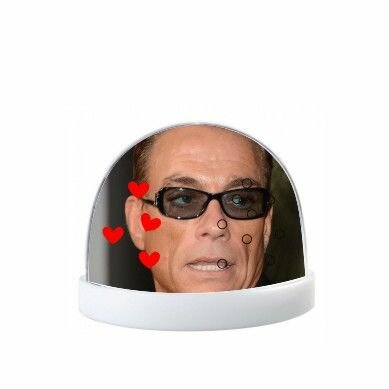 Водяной шар Jean-Claude Van Damme, Жан-Клод Ван Дамм №7, Блестки-сердечки