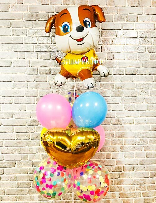 Фольгированные шары фигуры щенячий патруль "Набор шаров Крепыш"