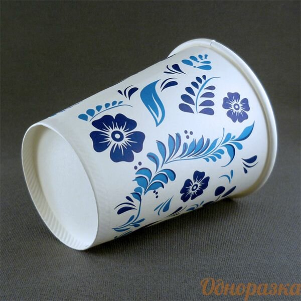 Набор стаканов "Гжель" 250 мл. уп.6 шт. (Цв: Белый-Синий )