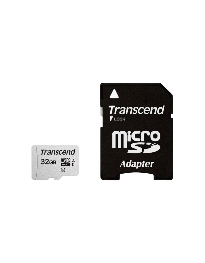 Micro SecureDigital 32Gb Transcend TS32GUSD300S-A (MicroSDHC Class 10 UHS-I, SD adapter)