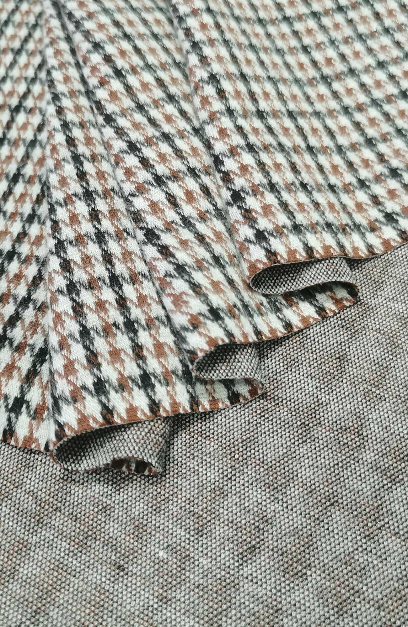 Трикотаж джерси. Гусиная лапка, клетка, отрез 145*150 см