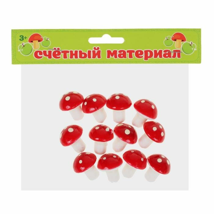 Счётный набор Грибочки , 12 шт, размер 1 шт. 2,5 см