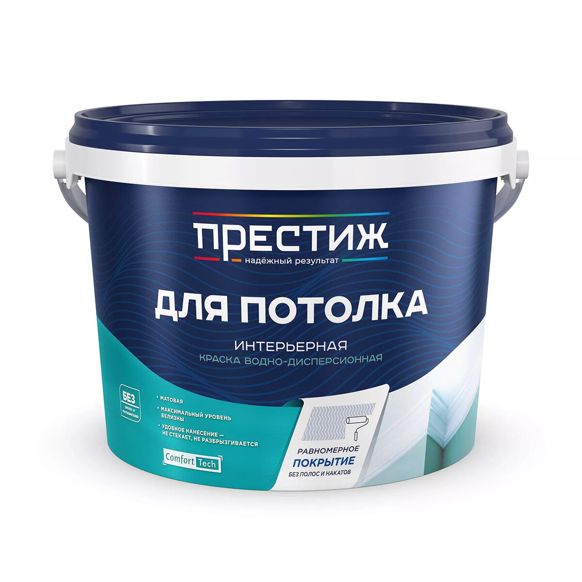 Краска Престиж для потолка, акриловая, 2,7 кг, цвет: белый, без запаха