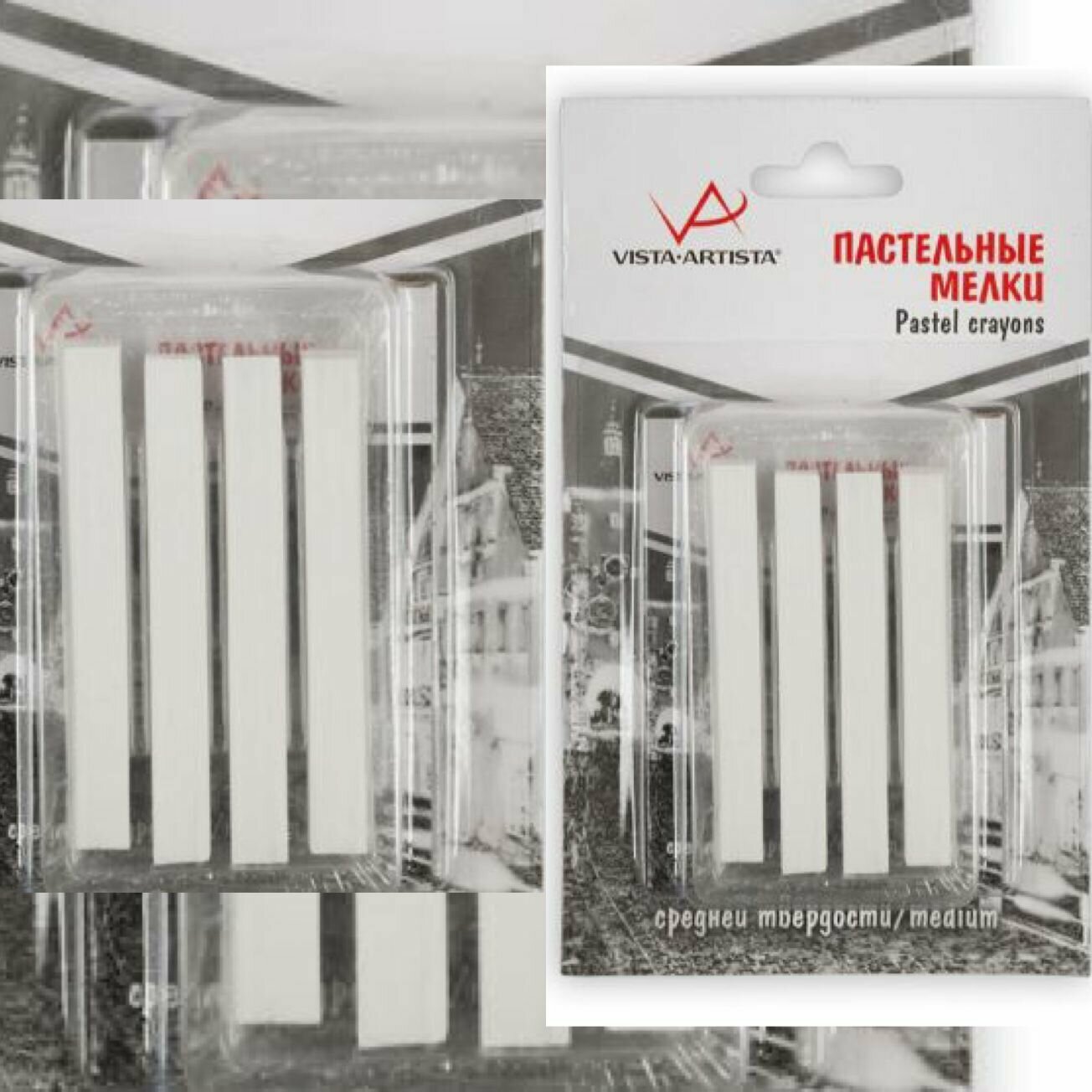 Пастель сухая Vista-artista, художественная , набор из 4 штук в белом цвете