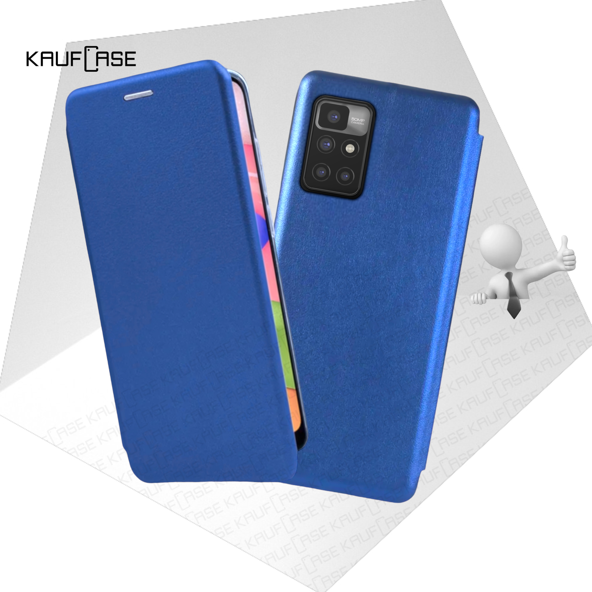 Чехол книжка для телефона Xiaomi Redmi 10 /10 2022 /10 Prime (6.5"), синий. Текстура под кожу