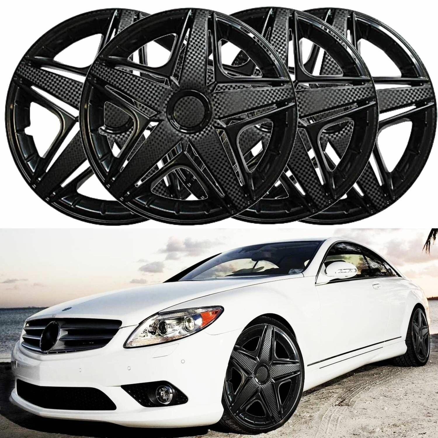 Колпаки на колеса 14 NHL черный глянец Star R14 4 шт