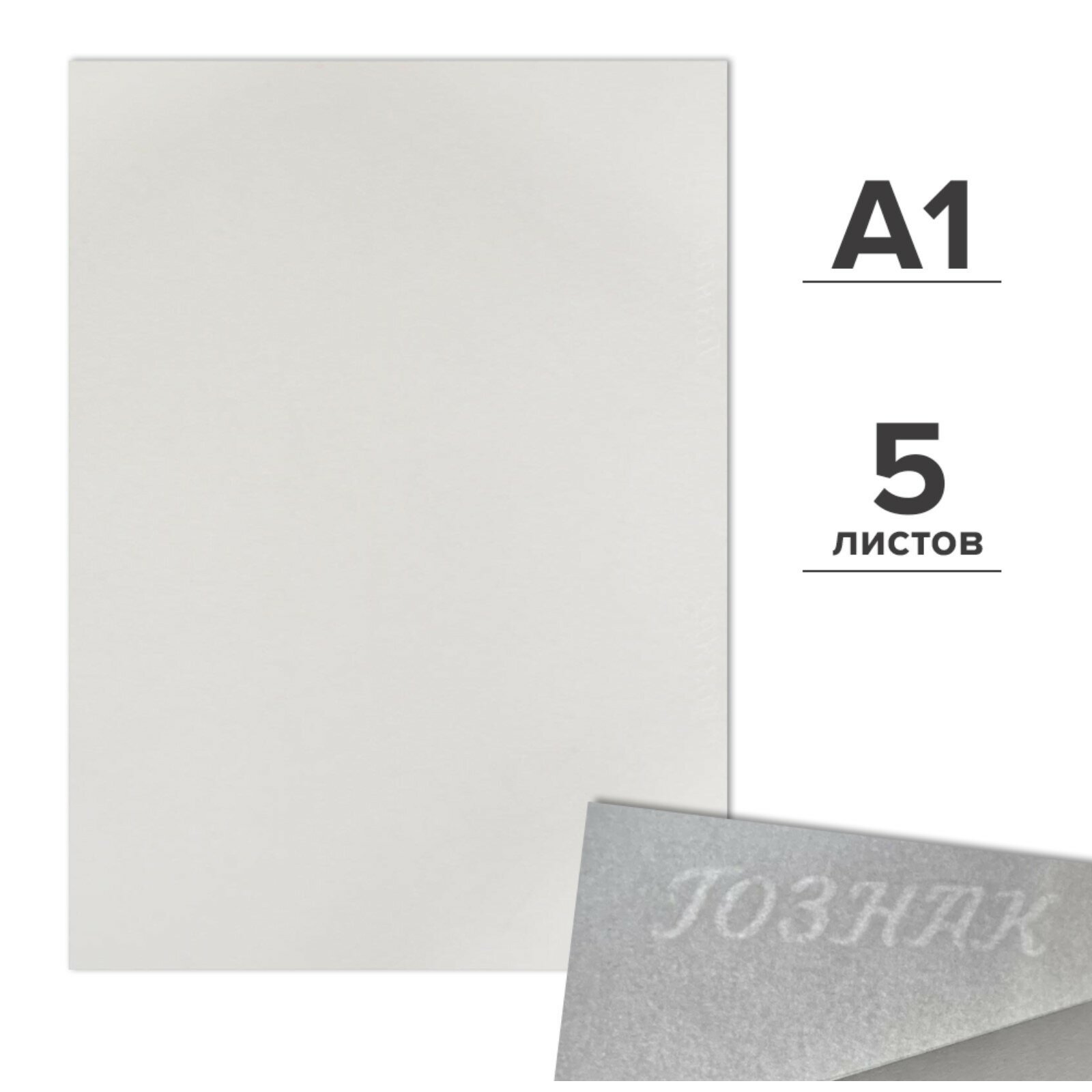 Набор ватманов чертёжных А1, 5 листов, 200 г/м², гознак