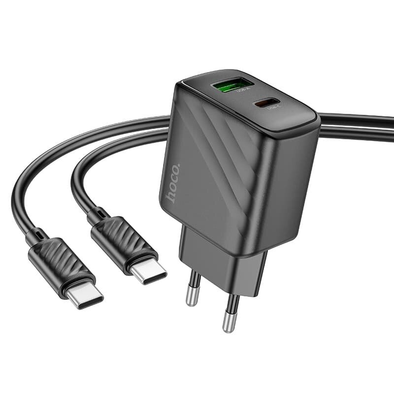Сетевое зарядное устройство + кабель Type-C to Type-C PD 30W+QC3.0 3A черный