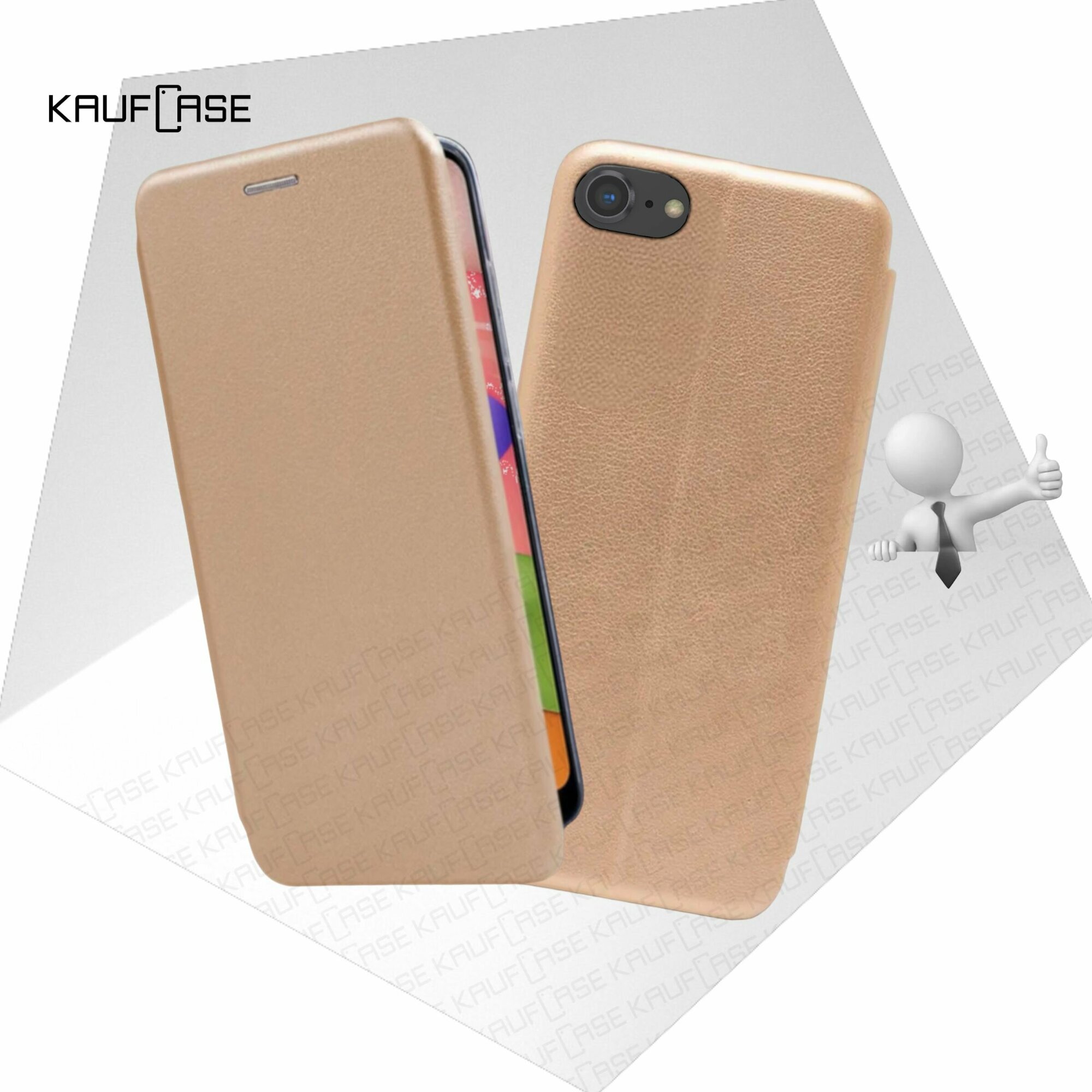 Чехол книжка KaufCase для телефона Apple iPhone 7 /8 /SE 2020 (4.7"), золото. Трансфомер