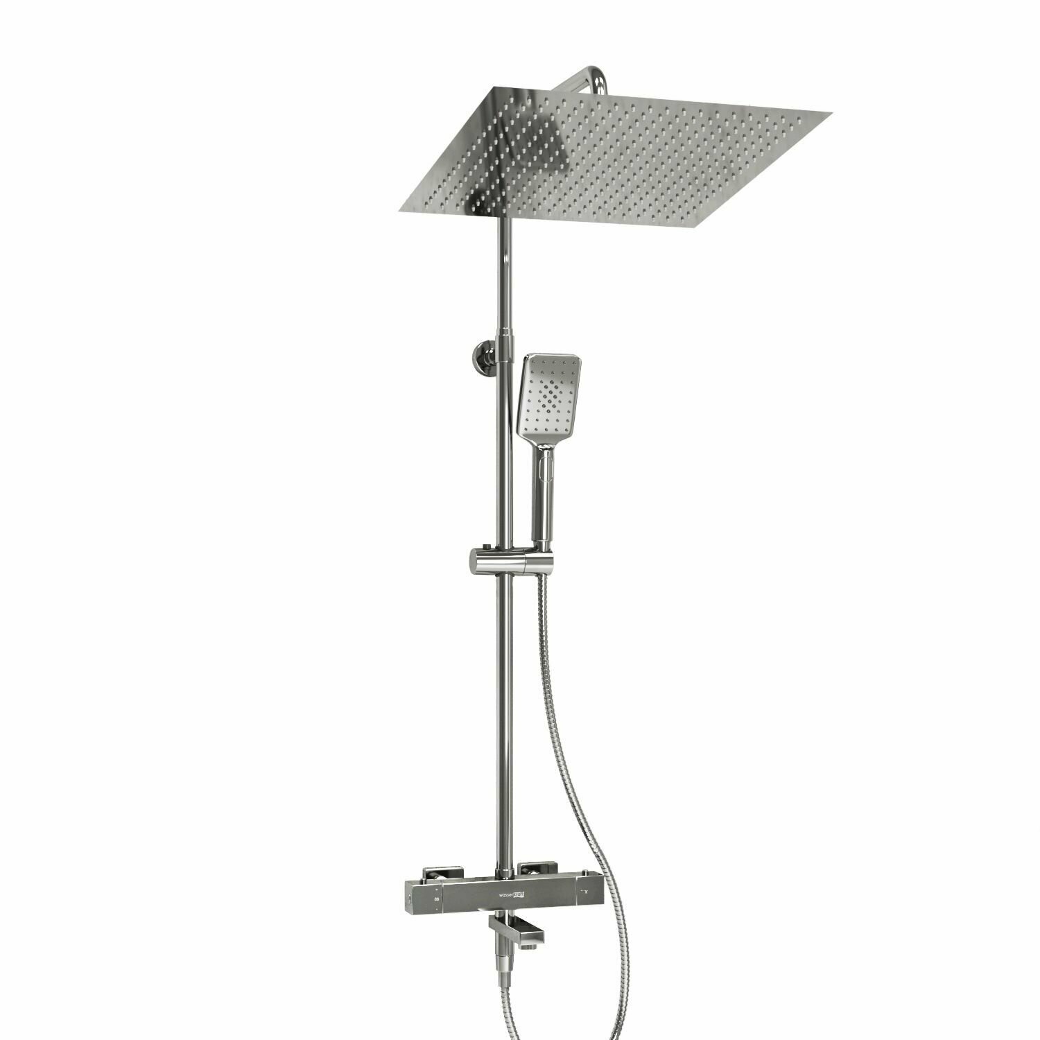 Душевой комплект с термостатическим смесителем, хром, WasserKRAFT A199.119.126.010. CH Thermo