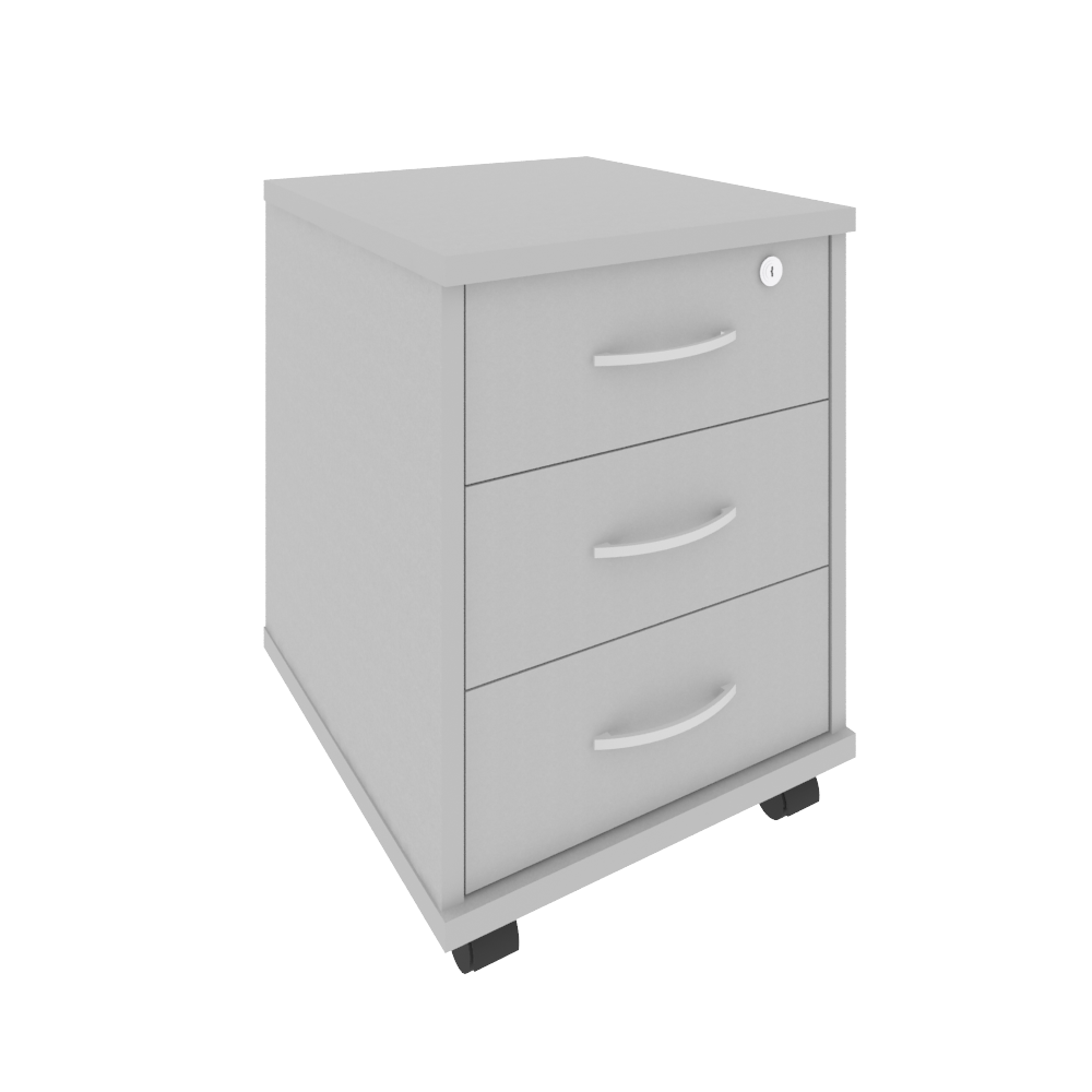 Тумба мобильная с замком Рива Riva А. ТМ-3 Серый 420*450*556