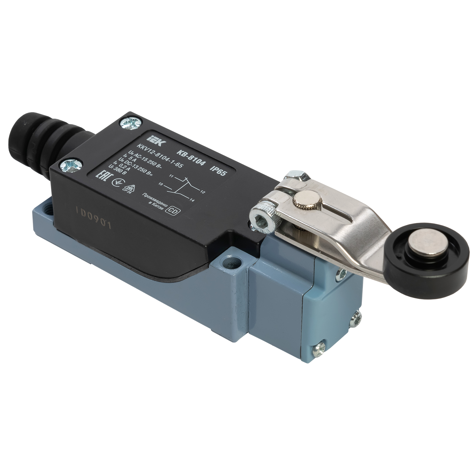 Выключатель концевой КВ-8104 рычаг с роликом IP65, IEK KKV12-8104-1-65 (1 шт.)