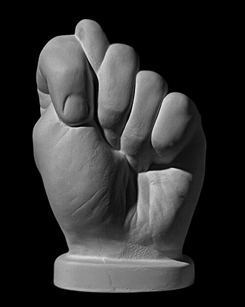 Гипс. Фигурка сувенирная Кукиш (фига), h=12 см, Экорше, артикул 70-752